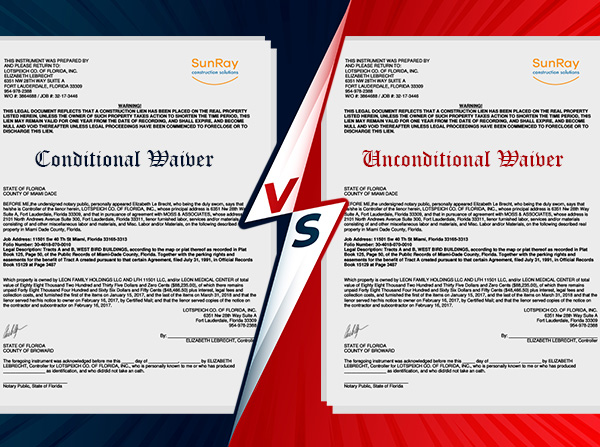Understanding Conditional and Unconditional Lien Waivers: A Guide for Construction Professionals